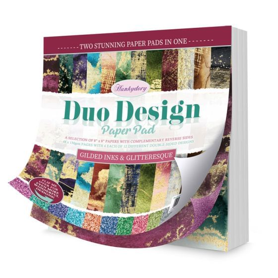Duo Design Paper Pad - Gilded Inks & Glitteresque | Hunkydory Crafts