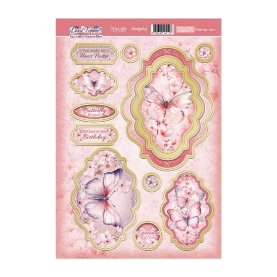 Fluttering Hearts - Card Topper Sheet | Hunkydory Crafts