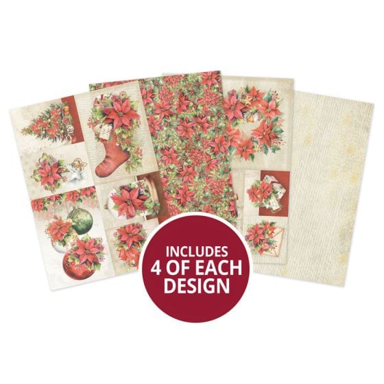 Timeless Poinsettias Printed Parchment | Hunkydory Crafts