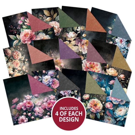 Duo Design Paper Pads - Midnight Florals & Vintage Crackle | Hunkydory ...