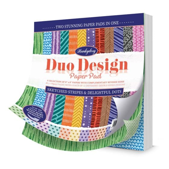 Duo Design Paper Pads - Sketched Stripes & Delightful Dots | Hunkydory ...