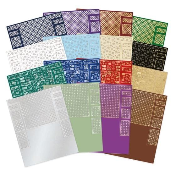 Festive Foiled Pattern Stepper Cards - Square Centrepiece | Hunkydory ...