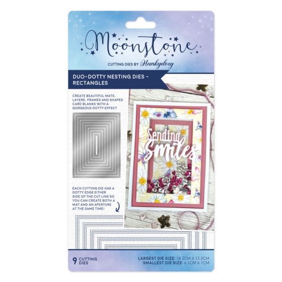 Moonstone Dies - Duo-Dotty Nesting Dies - Rectangles | Hunkydory Crafts