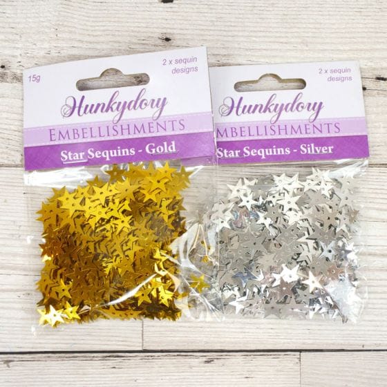 Star Sequins Multibuy - Gold & Silver | Hunkydory Crafts