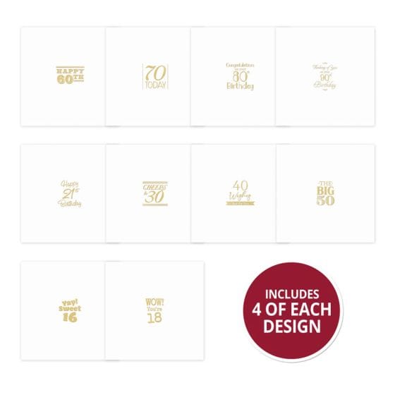 Trim Me! Foiled Insert Pad - Birthday Milestones - Gold | Hunkydory Crafts