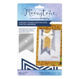 Moonstone Straight Edged Nesting Dies - Fishtail Banners | Hunkydory Crafts