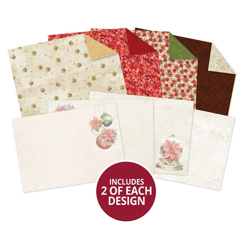 Timeless Poinsettias Luxury Card Inserts & Papers | Hunkydory Crafts