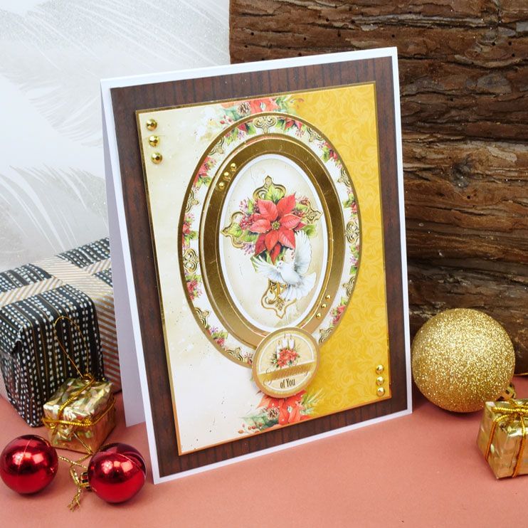 Timeless Poinsettias Luxury Card Inserts & Papers | Hunkydory Crafts