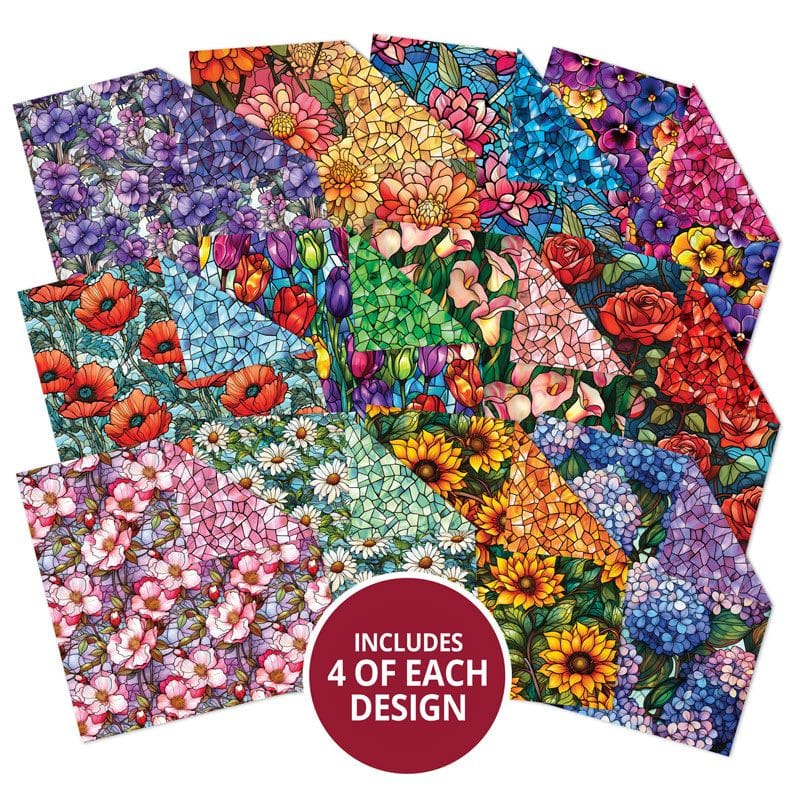 Duo Design Paper Pads - Stained Glass Florals & Cracked Glass ...