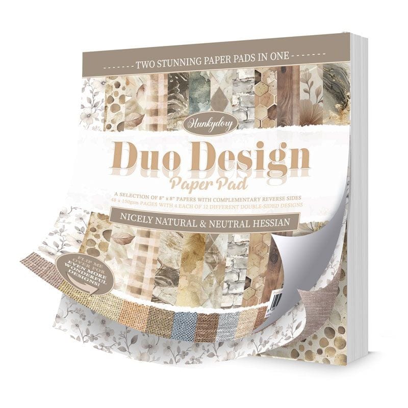 Duo Design Paper Pads - Nicely Natural & Neutral Hessian | Hunkydory Crafts