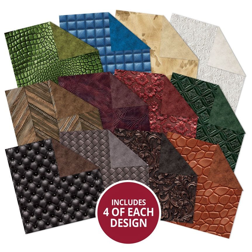 Duo Design Paper Pads - Embossed Leathers & Soft Suede | Hunkydory Crafts