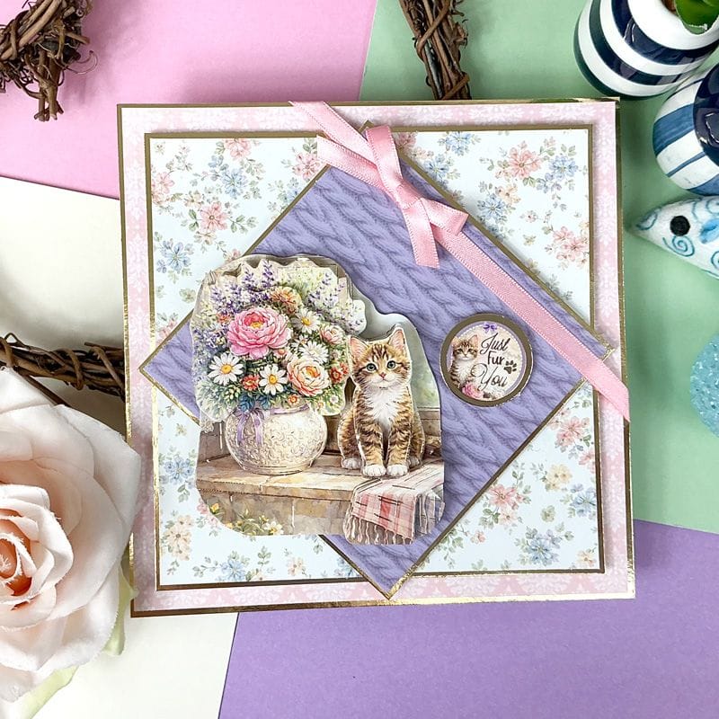 Maine Coon & Tabby Kitten Decoupage Topper Sheet | Hunkydory Crafts
