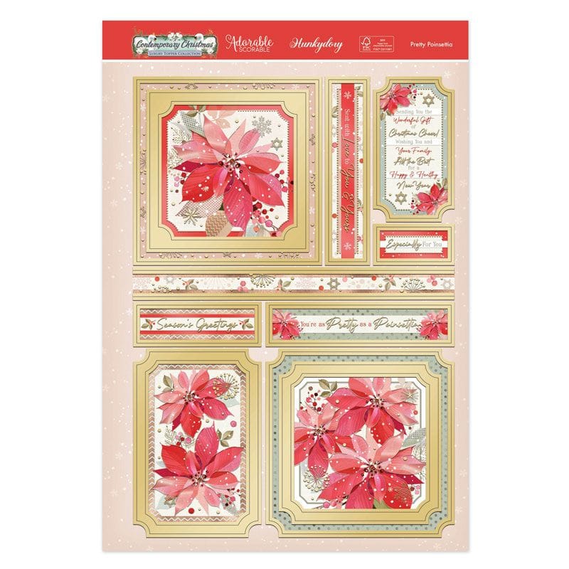 Pretty Poinsettia Luxury Topper Set | Hunkydory Crafts