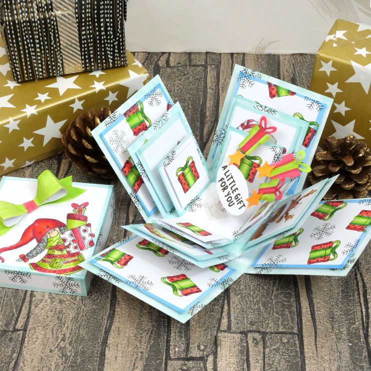 Festive Exploding Boxes Ink Me! Project Kit | Hunkydory Crafts