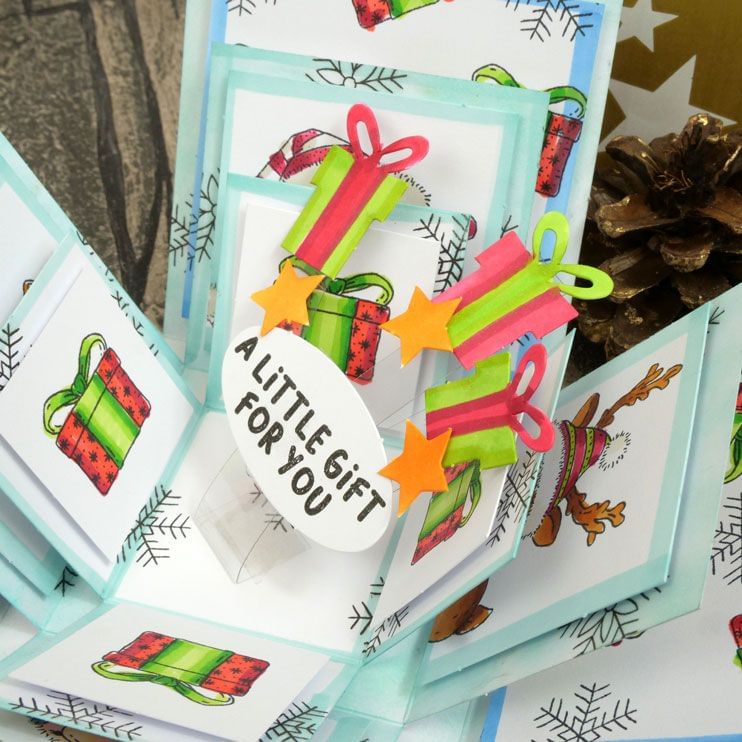 Festive Exploding Boxes Ink Me! Project Kit | Hunkydory Crafts