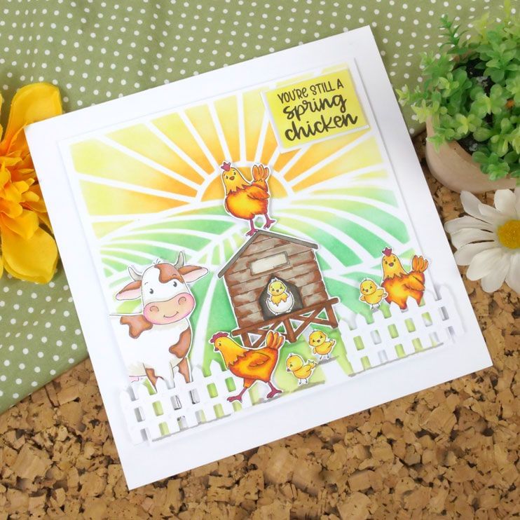 For the Love of Stamps - Cheery Cow & Chickens | Hunkydory Crafts