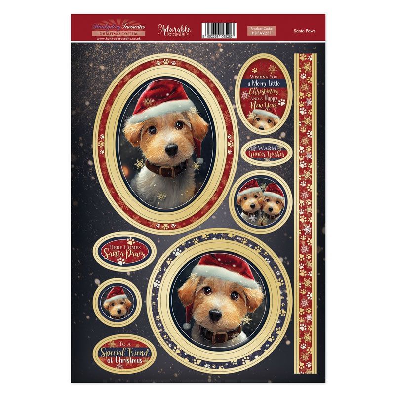 Hunkydory Topper Favourites - Santa Paws | Hunkydory Crafts