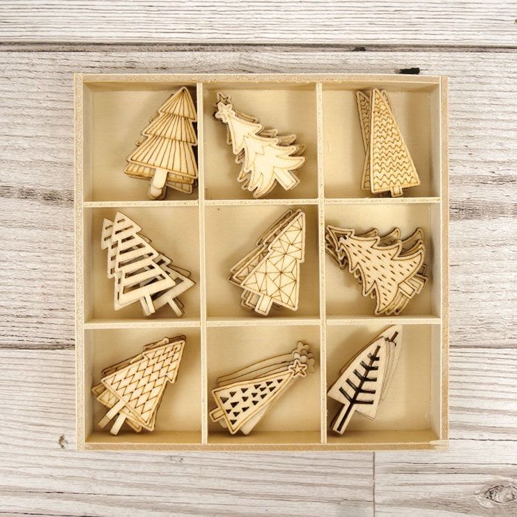 Laser Cut Wooden Shapes - Christmas Trees | Hunkydory Crafts
