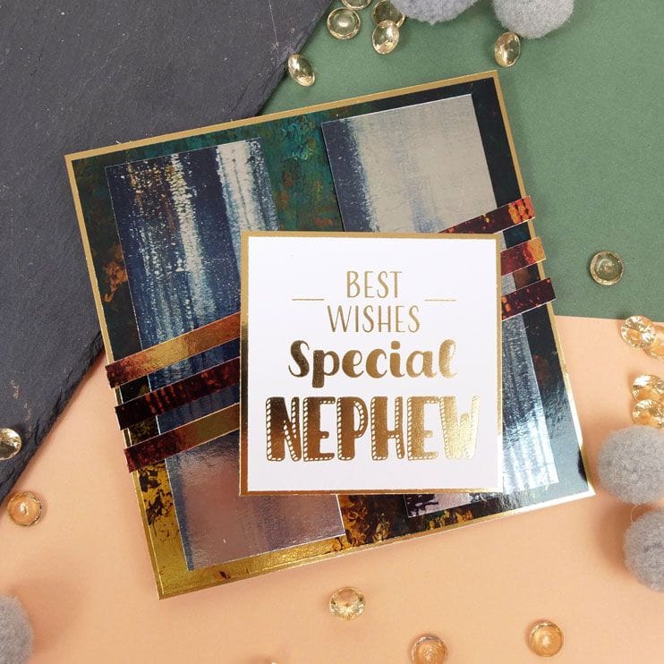 Trim Me! Foiled Insert Pad - For Him - Gold | Hunkydory Crafts