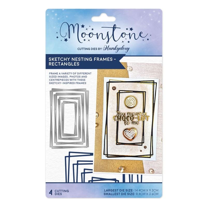 Moonstone Dies - Sketchy Nesting Frames - Rectangles | Hunkydory Crafts