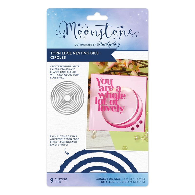 Moonstone Dies - Torn Edge Nesting Dies - Circle | Hunkydory Crafts