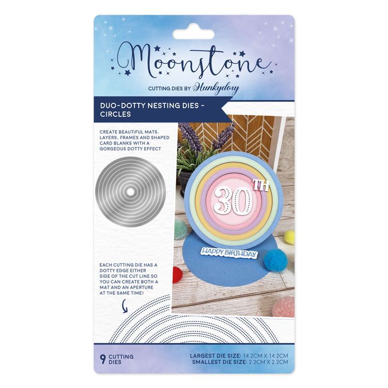 Moonstone Dies - Duo-Dotty Nesting Dies - Circles | Hunkydory Crafts