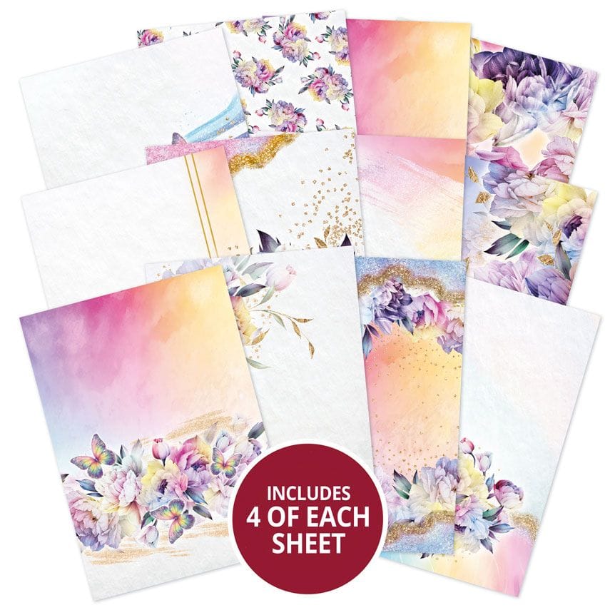 Rainbow Peonies A5 Paper Pad | Hunkydory Crafts