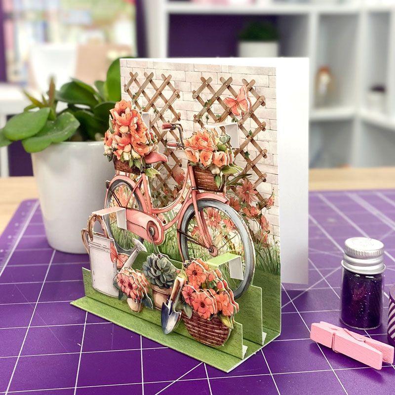 Pop-Up Stepper Cards - Beautiful Bicycle | Hunkydory Crafts