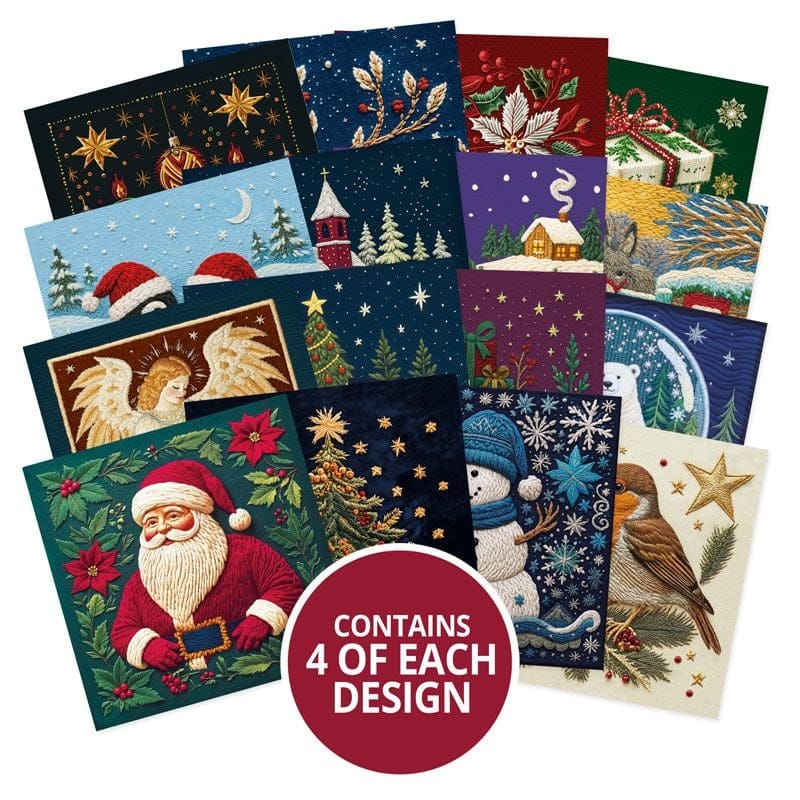 An Embroidered Christmas Square Pocket Pad | Hunkydory Crafts