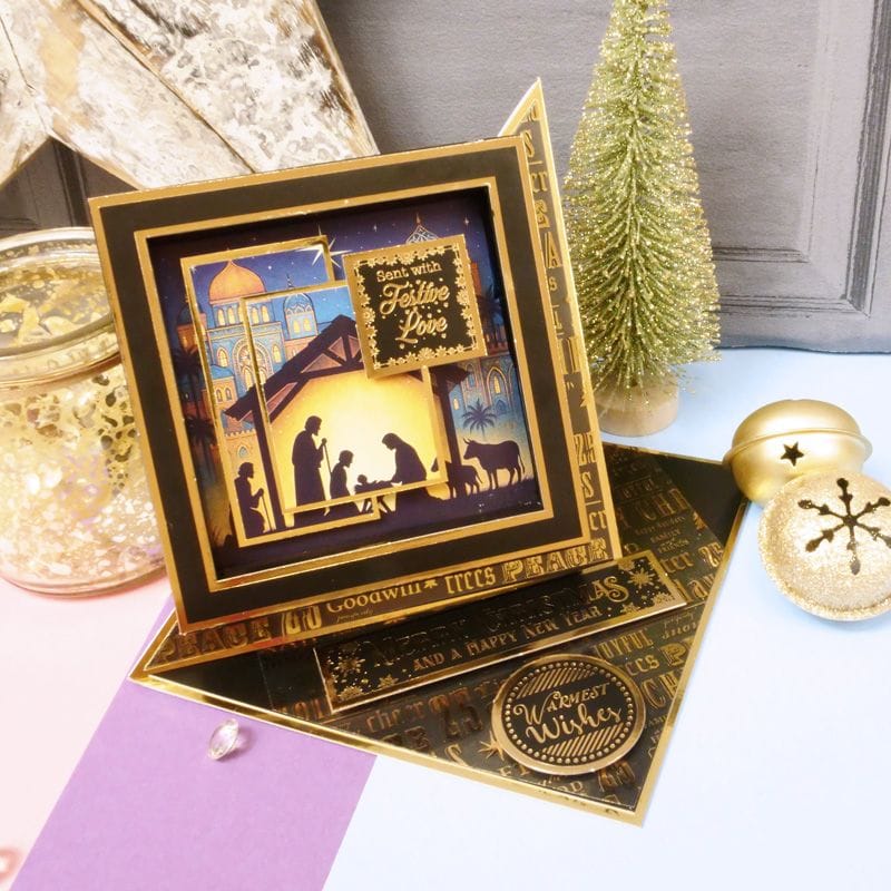 Festive Square Pocket Pad Apertures - Rich Gold | Hunkydory Crafts