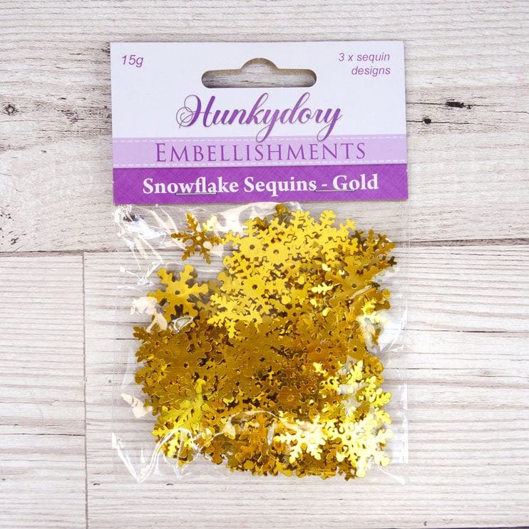 Snowflake Sequins - Gold | Hunkydory Crafts