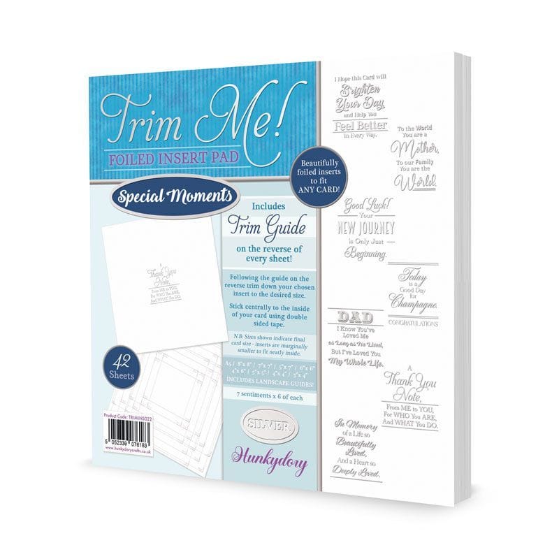 Trim Me! Foiled Insert Pad - Special Moments Silver | Hunkydory Crafts