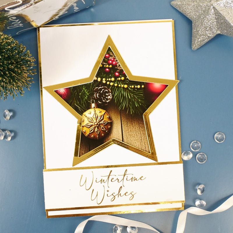 Trim Me! Foiled Insert Pad - Season's Greetings Gold | Hunkydory Crafts