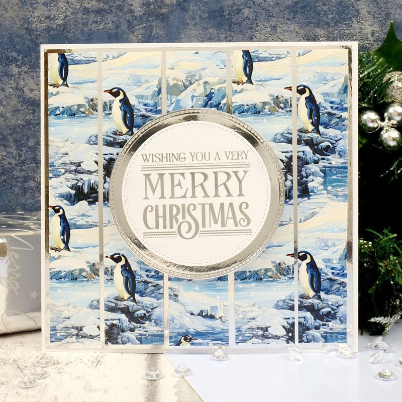 Trim Me! Foiled Insert Pad - Season's Greetings Silver | Hunkydory Crafts