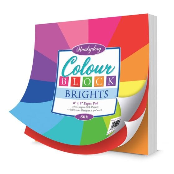 Colour Block Paper Pad - Brights - Silk | Hunkydory Crafts