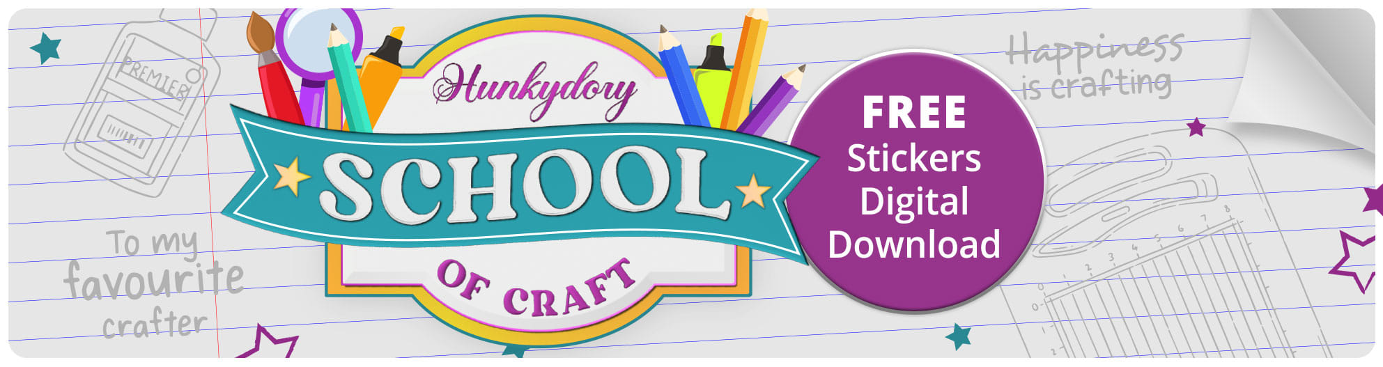 School of Craft Sticker Sheet | Hunkydory Crafts