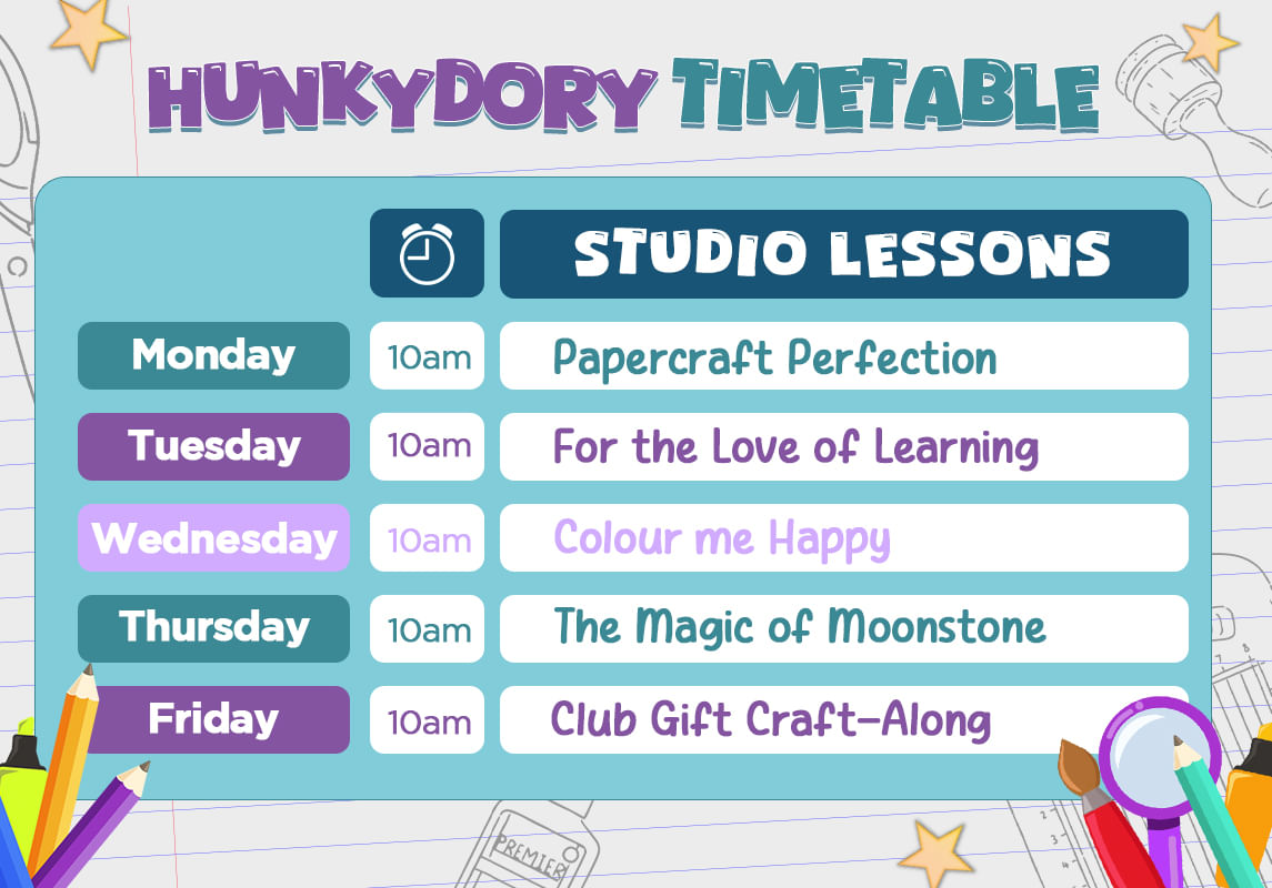 School Of Craft Timetable | Hunkydory Crafts